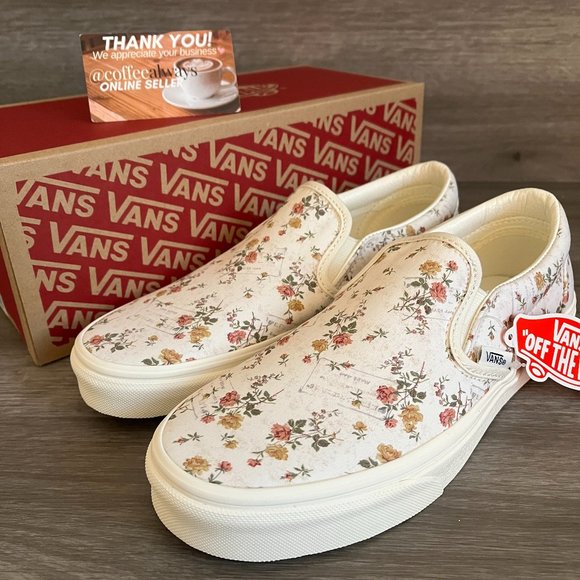 Vans | Shoes | Vans Classic Slipon Vintage Floral Marshmallow Womens ...